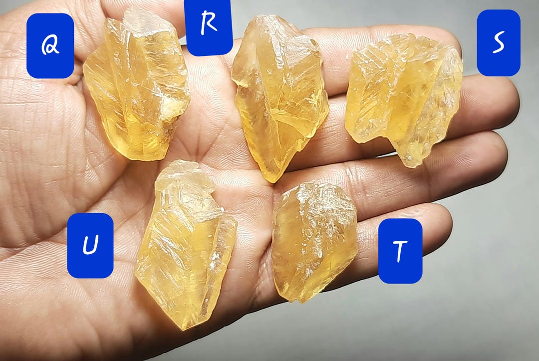 Natural Yellow Calcite Rough Gemstone: Unpolished Healing Crystals ...