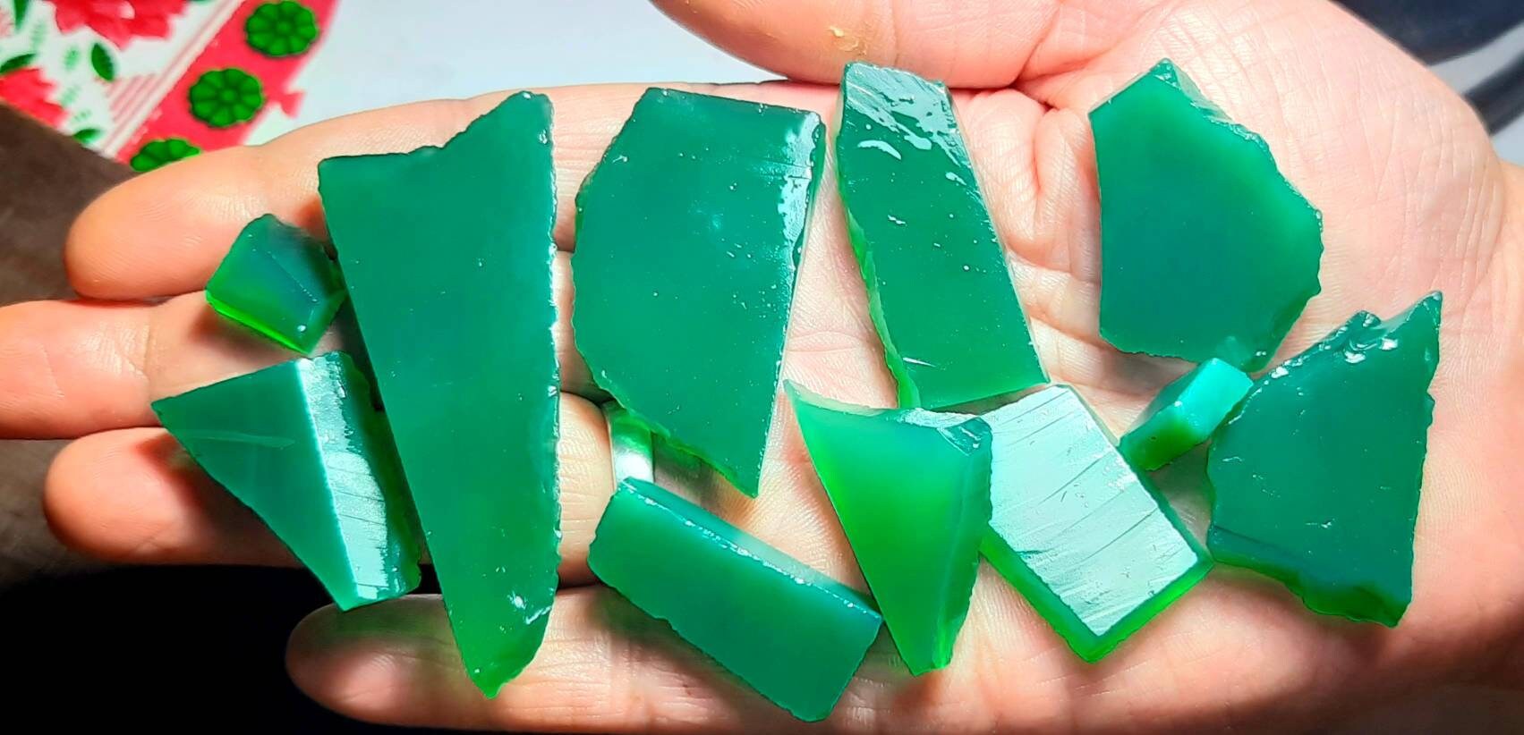 Green Onyx Rough Gemstone:dyed Onyx Slice,unpolished Onyx Rock,raw ...