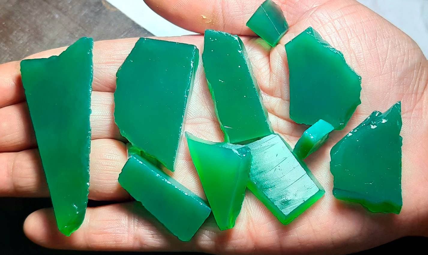 Green Onyx Rough Gemstone:dyed Onyx Slice,unpolished Onyx Rock,raw ...