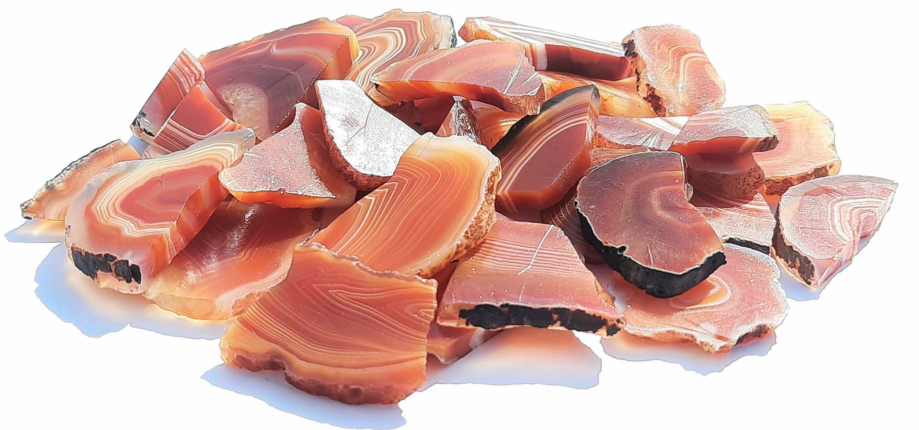 Red Banded Onyx Rough Gemstone:dyed Onyx Slice,unpolished Onyx Rock,raw ...