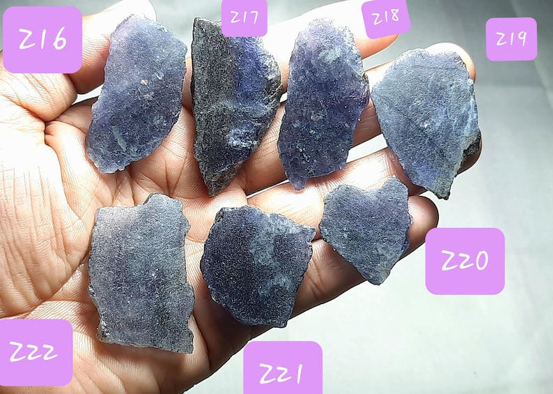 Natural Iolite Unpolished Rough Gemstone:iolite Slices,slab,raw Jewelry ...