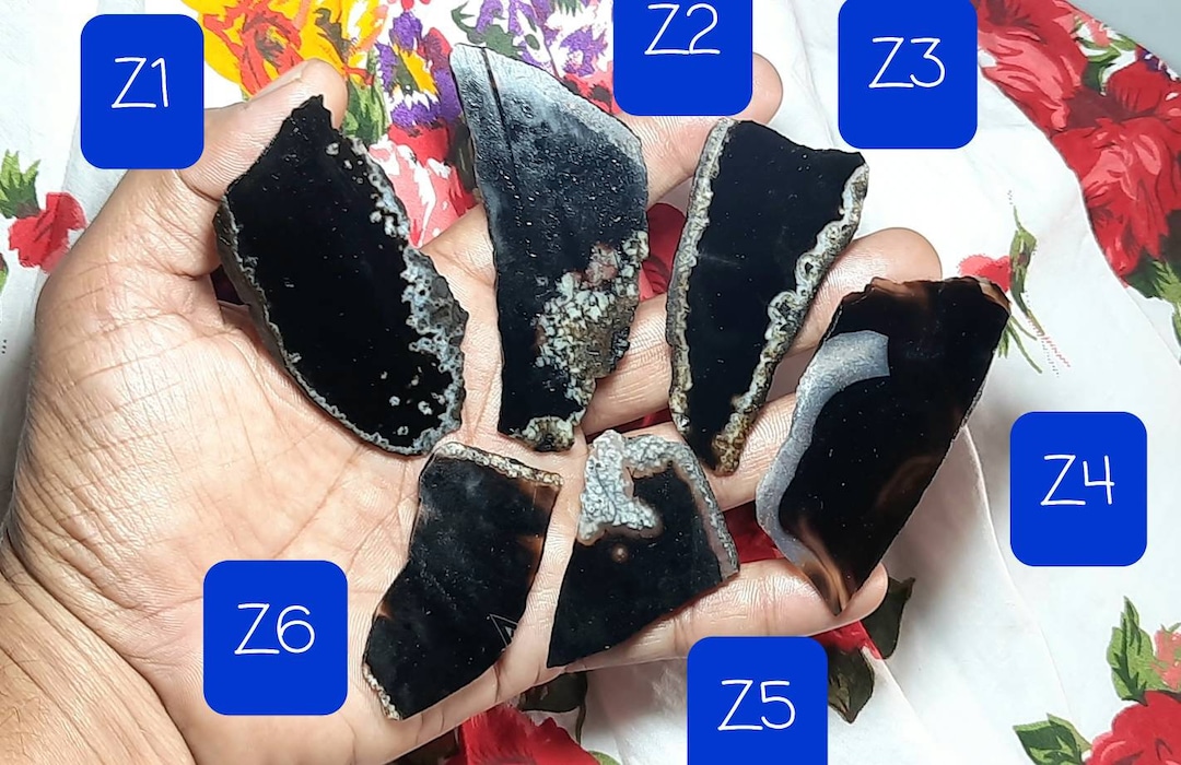 Black Onyx Slim Slices Rough Gemstone,black Onyx Rough,onyx Raw ...