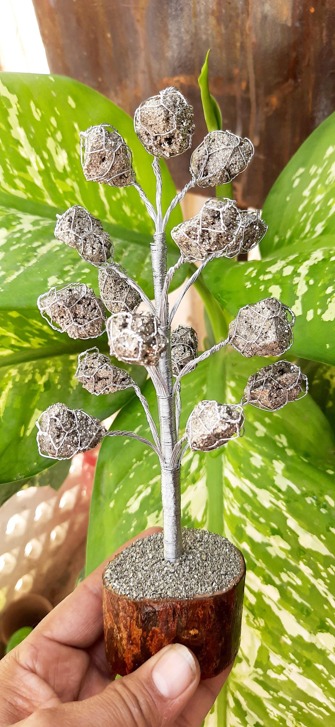 Peru Pyrite Cluster Bonsai Tree: Gemstone Money Tree Positivity ...