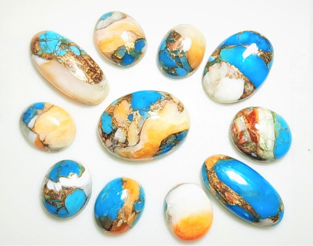 AAA Quality Spiny Oyster Mohave Turquoise Oval Cabochon Gemstone,sizes ...