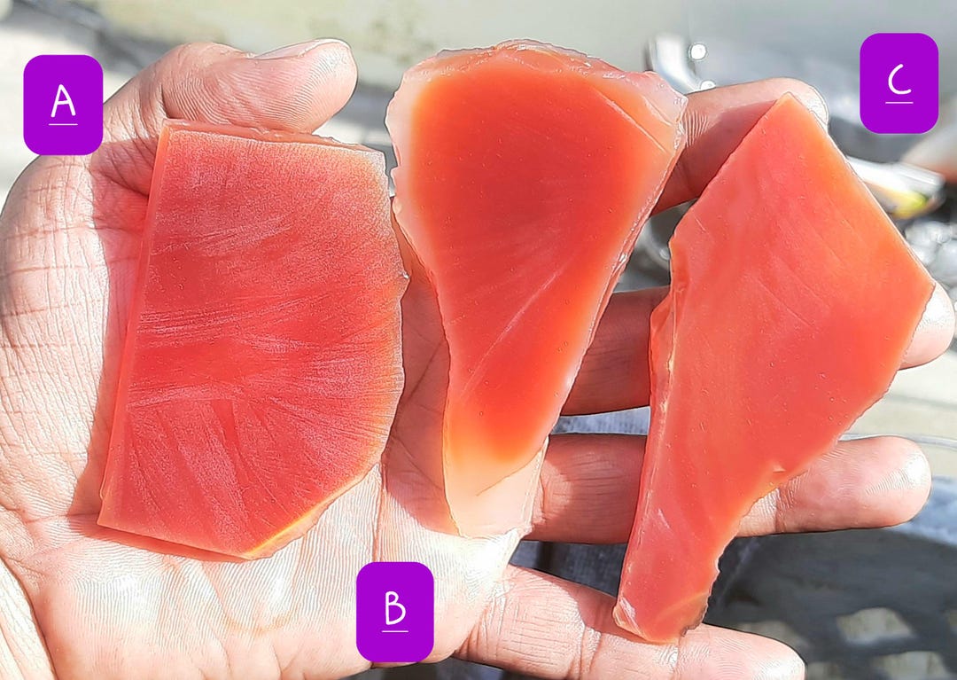 Red Onyx Rough Gemstone:dyed Onyx Slice,unpolished Onyx Rock,specimen ...