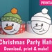 PRINTABLE Christmas Party Hats, Includes Full Colour & Colour-in ...