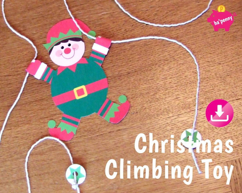 DIGITAL - Climbing Christmas Paper Toy - Make Your Own Christmas ...