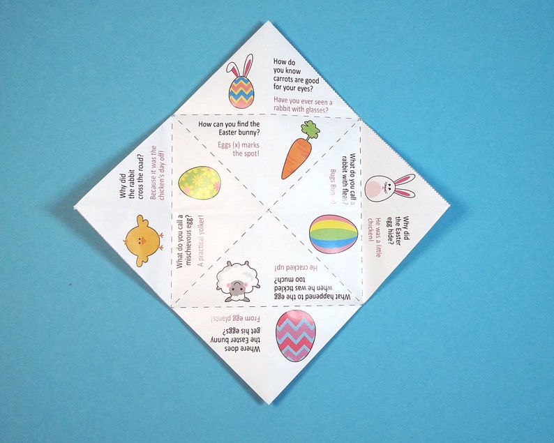 Easter Joke Tellers fortune Teller Cootie Catcher Easter - Etsy