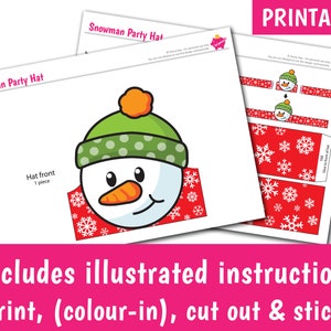 PRINTABLE Snowman Christmas Crowns, Make Your Own Christmas Party Hats ...