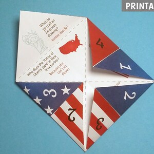 Fourth of July Joke Teller, Independence Day Cootie Catcher, 4th of ...