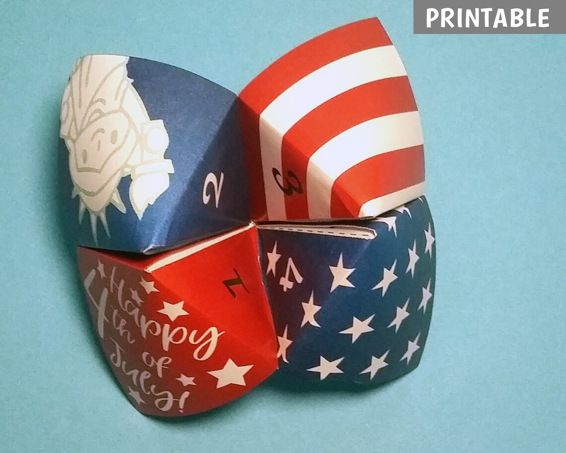 Fourth of July Joke Teller, Independence Day Cootie Catcher, 4th of ...