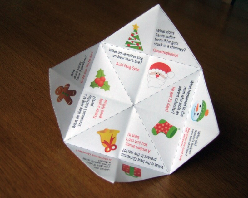 DIGITAL - Christmas Joke Teller (fortune Teller, Cootie Catcher ...