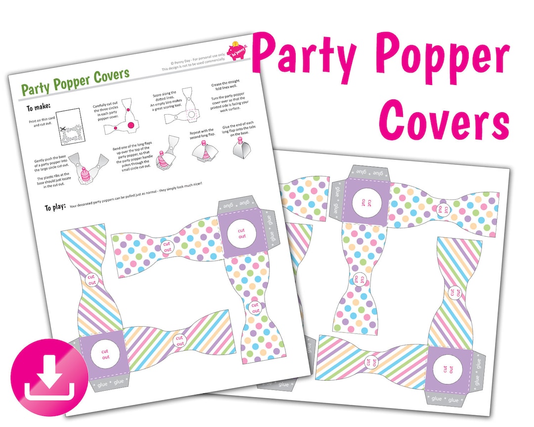 DIGITAL Party Popper Covers Make Your Party Poppers Festive With These ...