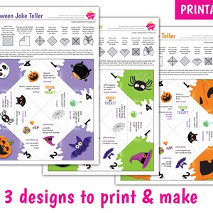 Halloween Joke Tellers (halloween Cootie Catcher, Fortune Teller ...