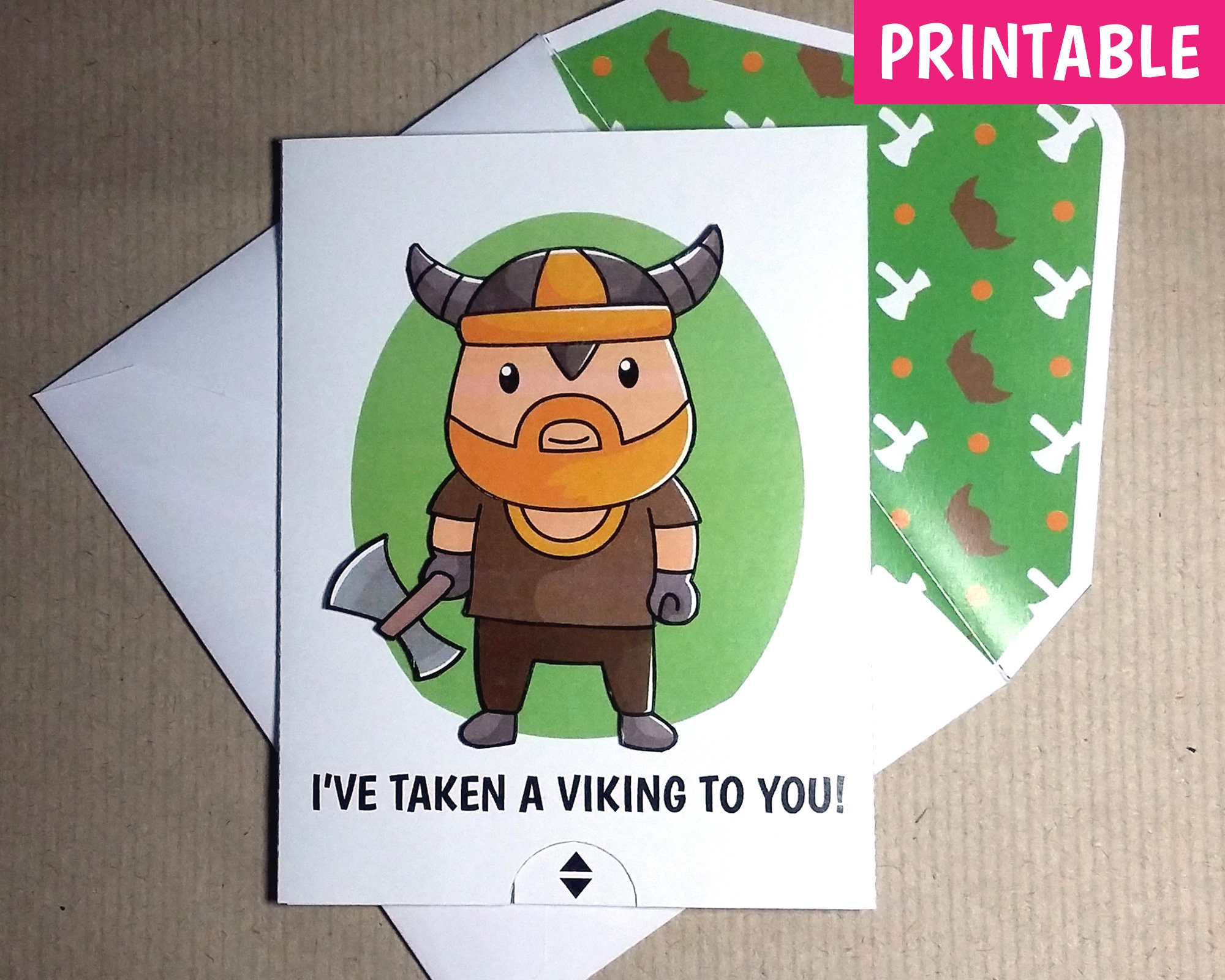 Viking Valentine Card With Mechanical Interactive Wiggling - Etsy