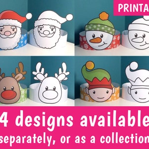 PRINTABLE Snowman Christmas Crowns, Make Your Own Christmas Party Hats ...