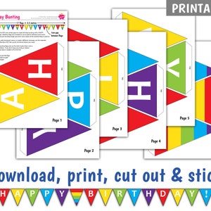 PRINTABLE Birthday Bunting, Make Your Own Personalised Birthday Banner ...