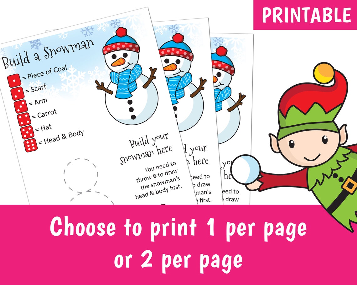 PRINTABLE Roll a Snowman Christmas Game a Version of Beetle - Etsy
