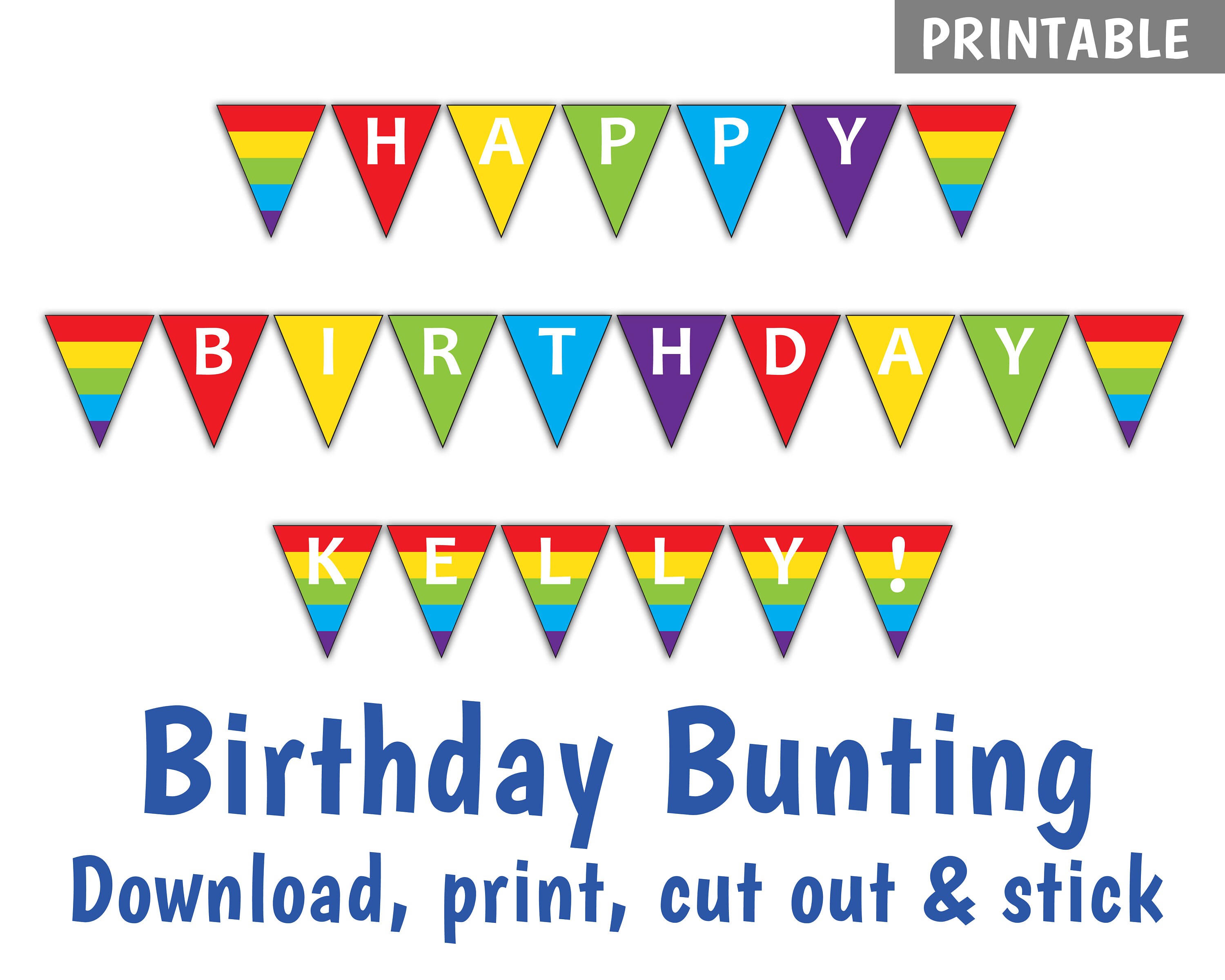 PRINTABLE Birthday Bunting Make Your Own Personalised | Etsy