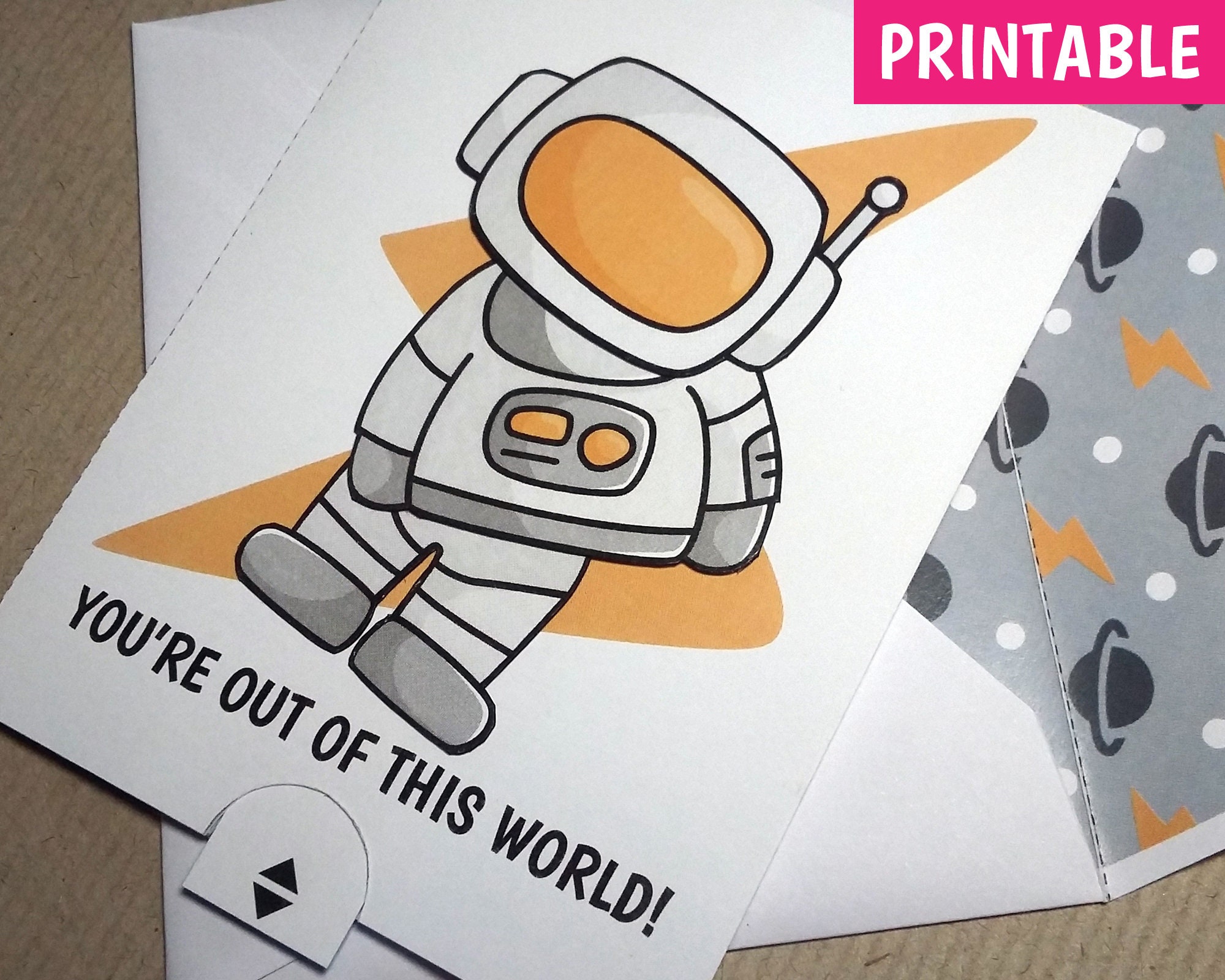 Astronaut Valentine Card With Moving Animated Wiggling | Etsy