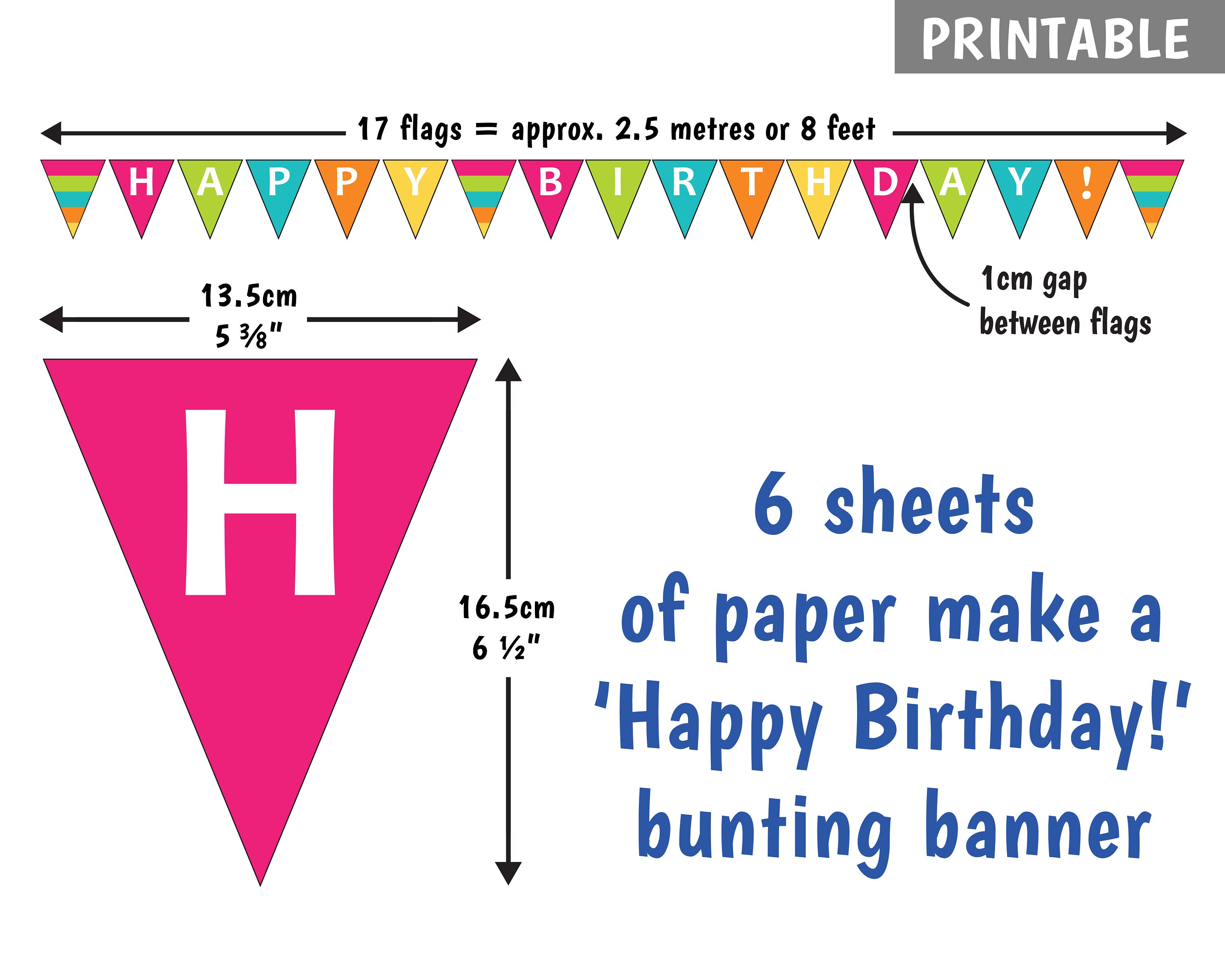 PRINTABLE Birthday Bunting Make Your Own Personalised | Etsy