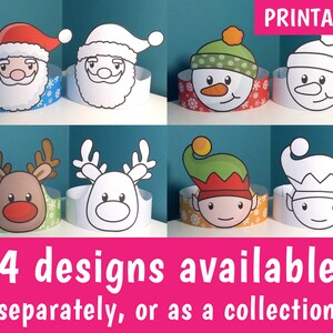 PRINTABLE Reindeer Christmas Crowns, Make Your Own Christmas Party Hats ...