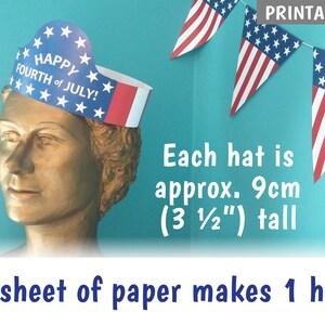 PRINTABLE Fourth of July Party Hats, Independence Day Party Hats, Make ...