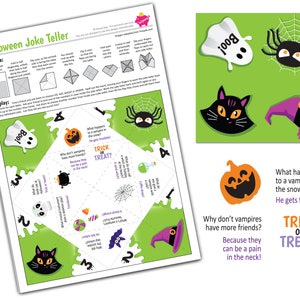 Halloween Joke Tellers (halloween Cootie Catcher, Fortune Teller ...