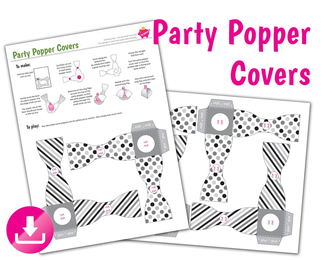 DIGITAL Party Popper Covers Make Your Party Poppers Festive With These ...