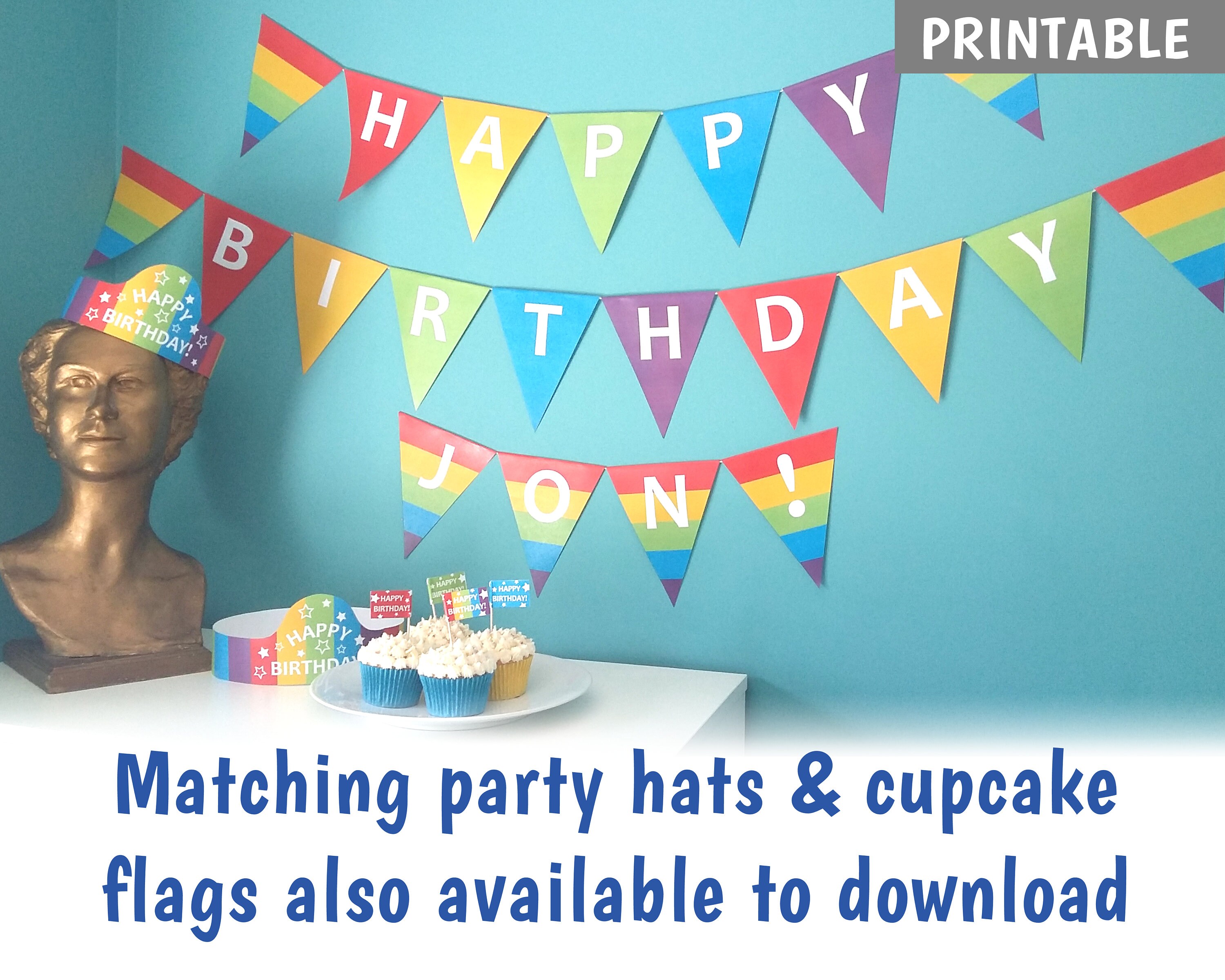PRINTABLE Birthday Bunting, Make Your Own Personalised Birthday Banner ...