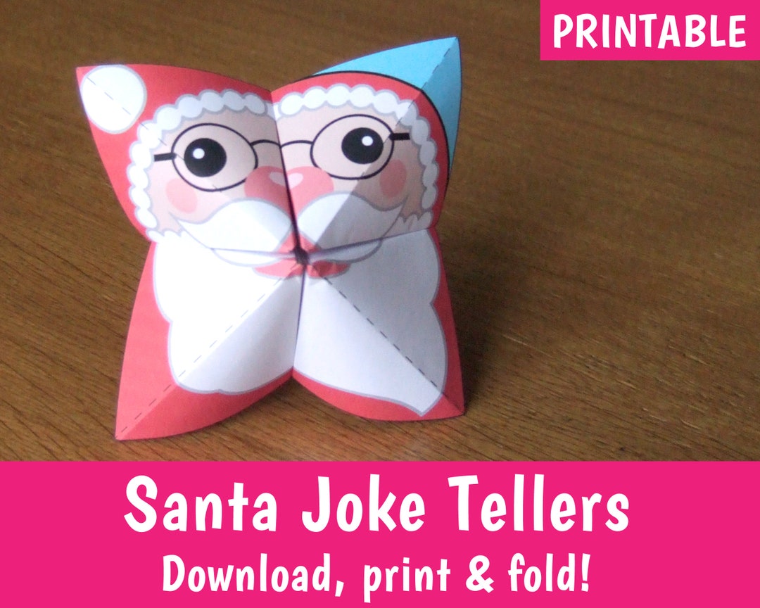 DIGITAL - Christmas Joke Teller (fortune Teller, Cootie Catcher) SANTA ...