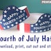 PRINTABLE Fourth of July Party Hats, Independence Day Party Hats, Make ...