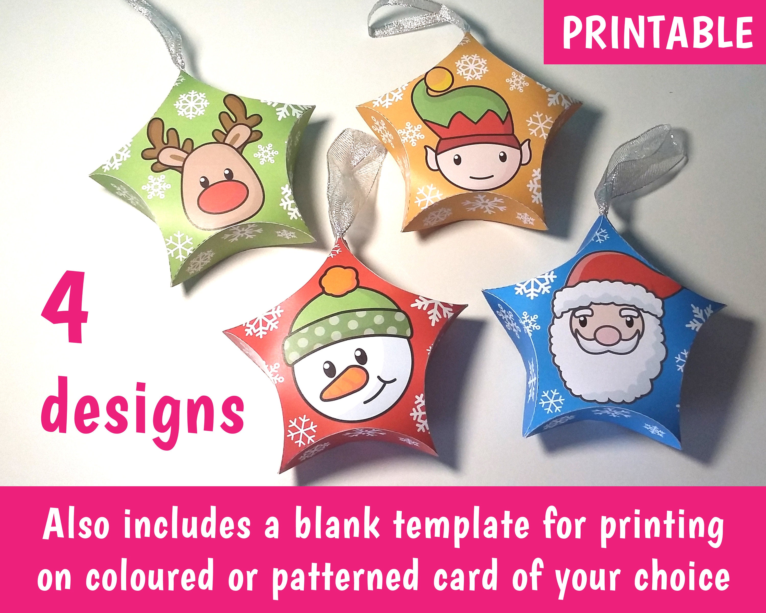 PRINTABLE Christmas Star Gift Boxes Star-shaped Pillow Boxes | Etsy