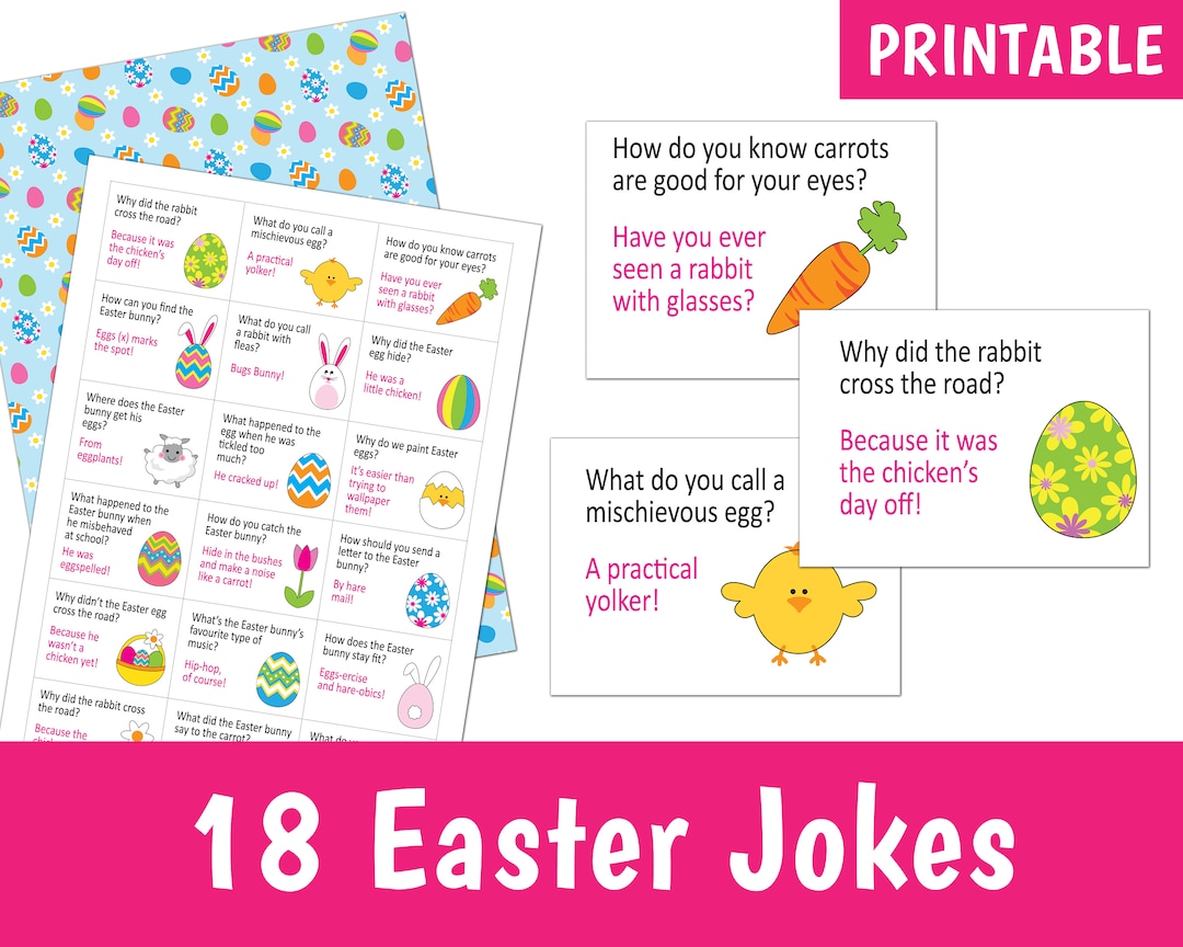 PRINTABLE Easter Jokes, 18 Easter Jokes, Lunchbox Jokes, Easter Egg ...