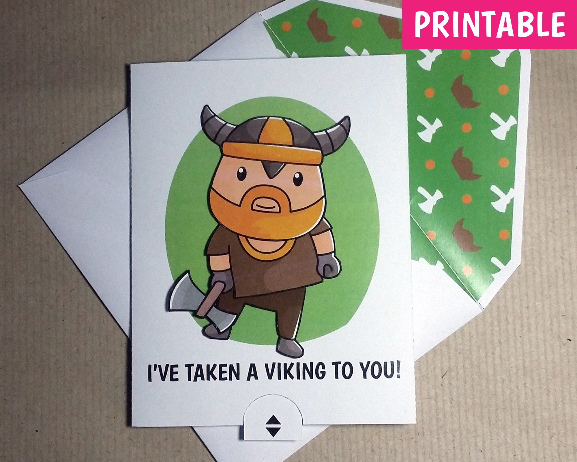 Viking Valentine Card With Mechanical Interactive Wiggling - Etsy