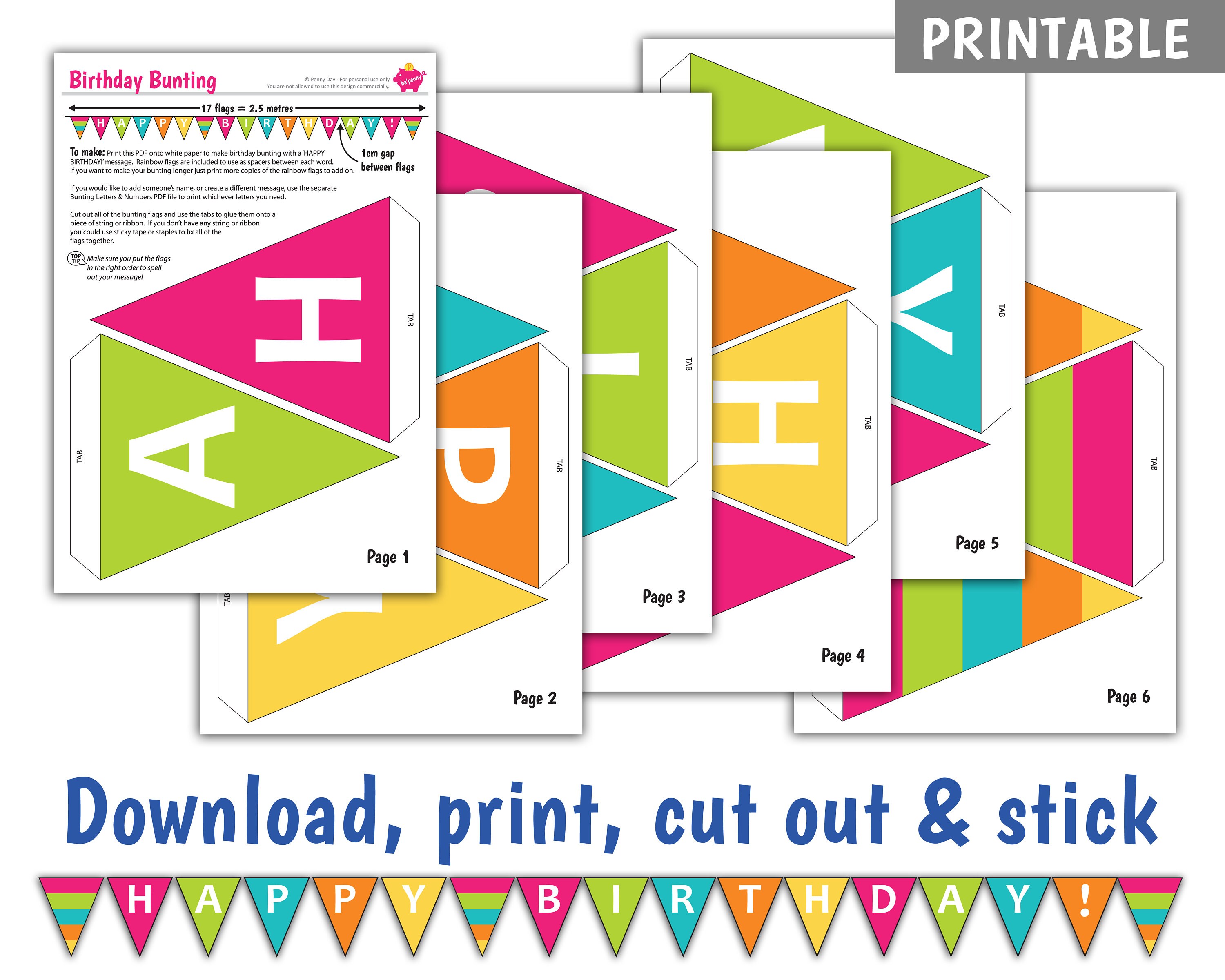PRINTABLE Birthday Bunting Make Your Own Personalised | Etsy