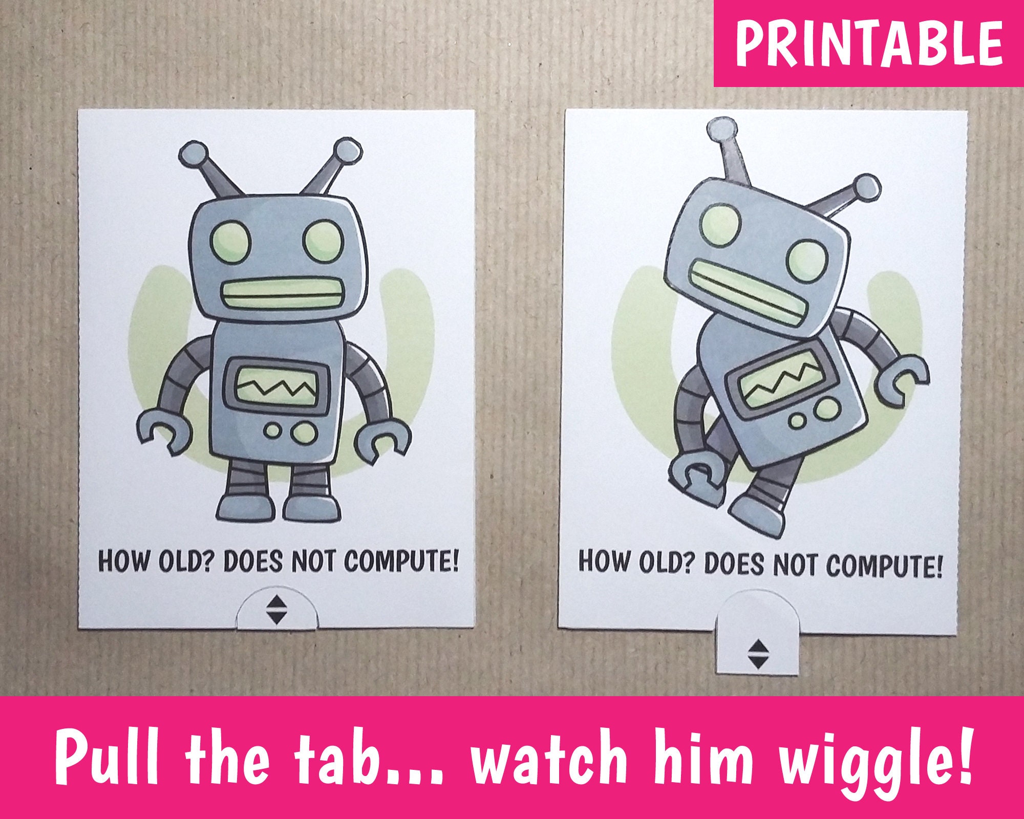 Robot Birthday Card With Mechanical, Interactive, Wiggling Robot - DIY ...