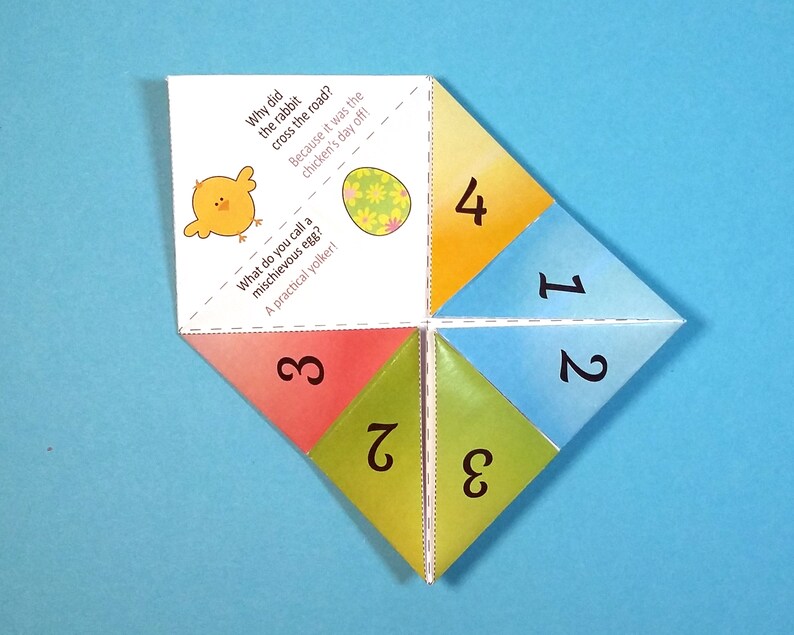 Easter Joke Tellers (fortune Teller, Cootie Catcher) - Easter Favor ...