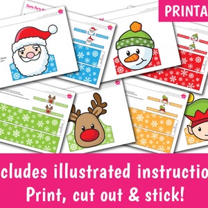PRINTABLE Christmas Party Hats, Includes Full Colour & Colour-in ...
