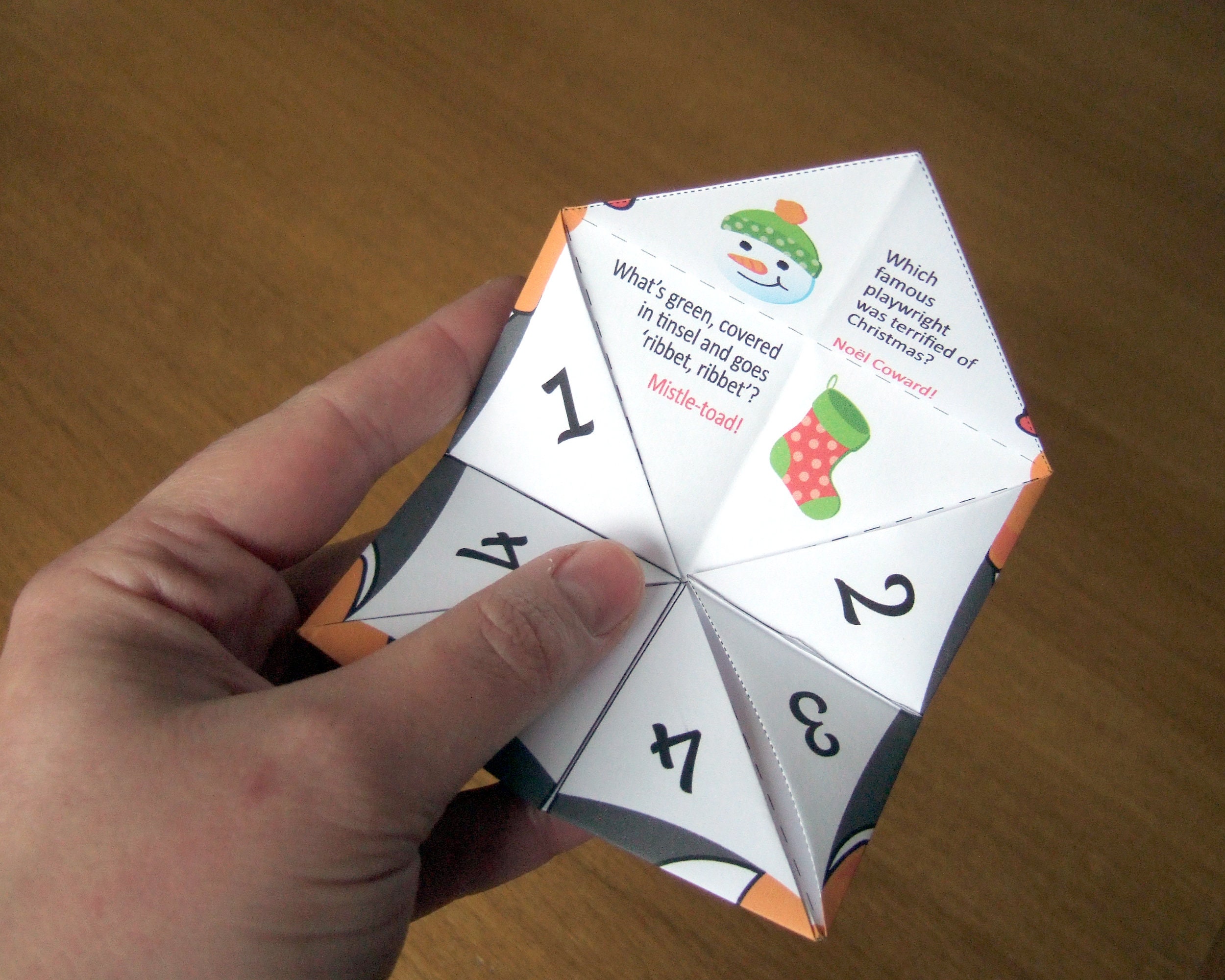 DIGITAL Christmas Joke Teller fortune Teller Cootie - Etsy