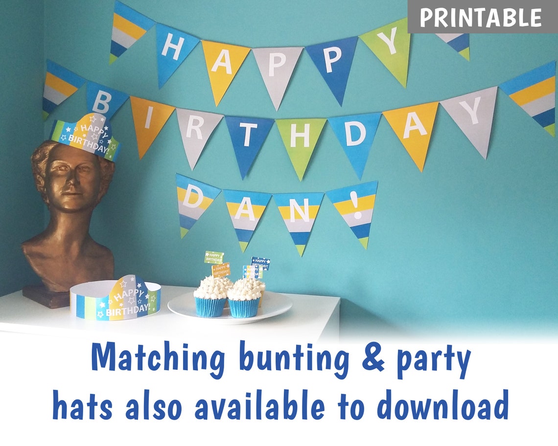PRINTABLE Birthday Cupcake Flags Make Your Own Cake Toppers | Etsy