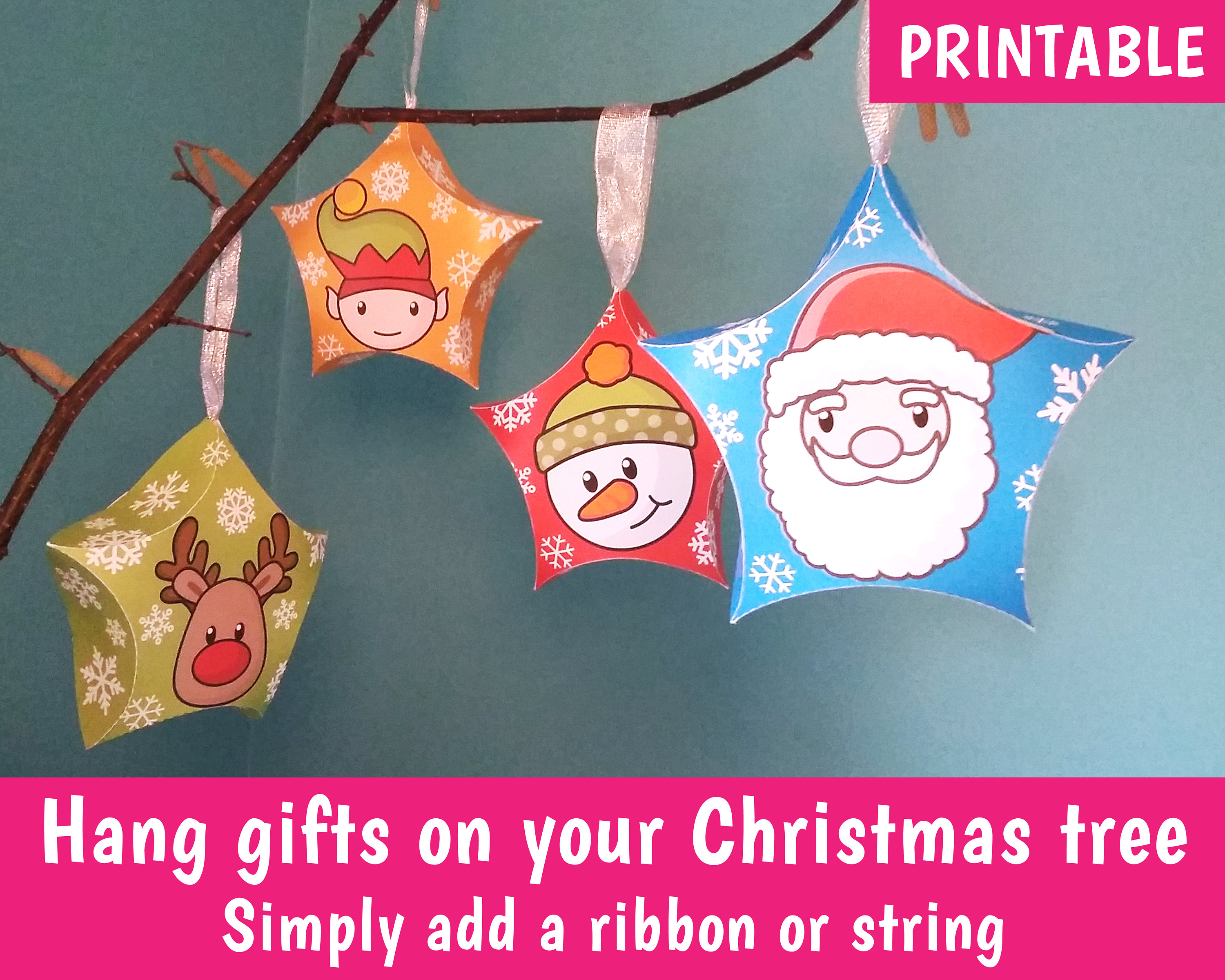 PRINTABLE Christmas Star Gift Boxes Star-shaped Pillow Boxes - Etsy