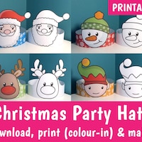 Christmas Paper Crowns Printable, Snowman Paper Headband, Gingerbread ...