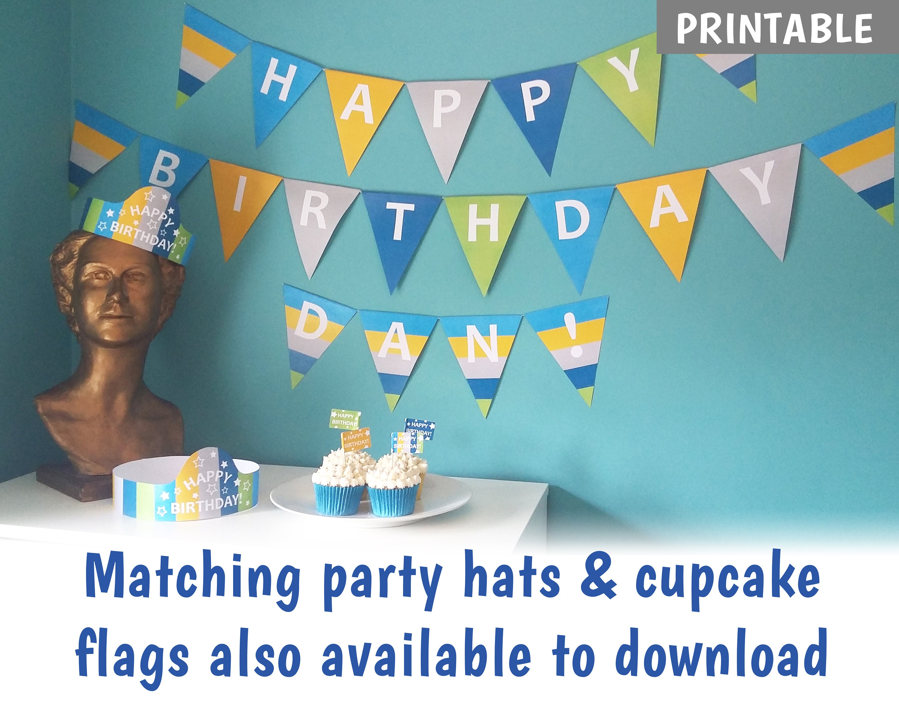 PRINTABLE Birthday Bunting, Make Your Own Personalised Birthday Banner ...