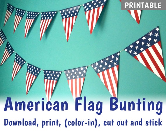 American Flag Bunting USA Flag Bunting Fourth of July | Etsy