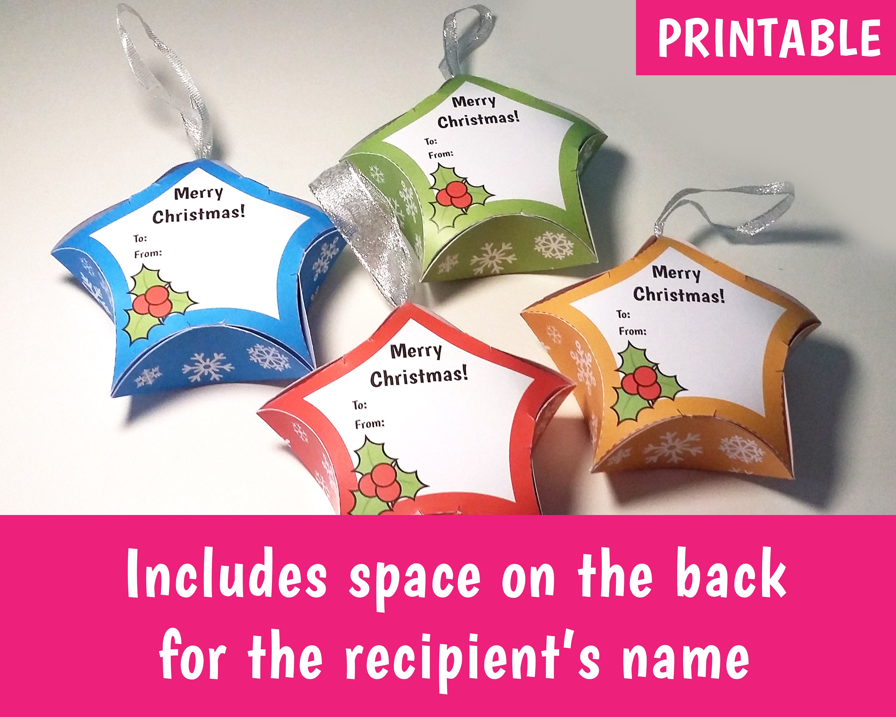 PRINTABLE Christmas Star Gift Boxes Star-shaped Pillow Boxes - Etsy