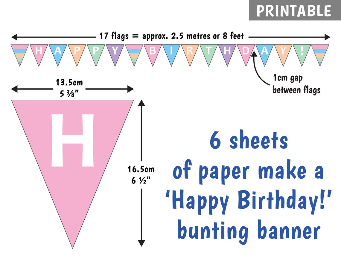 PRINTABLE Birthday Bunting Make Your Own Personalised | Etsy