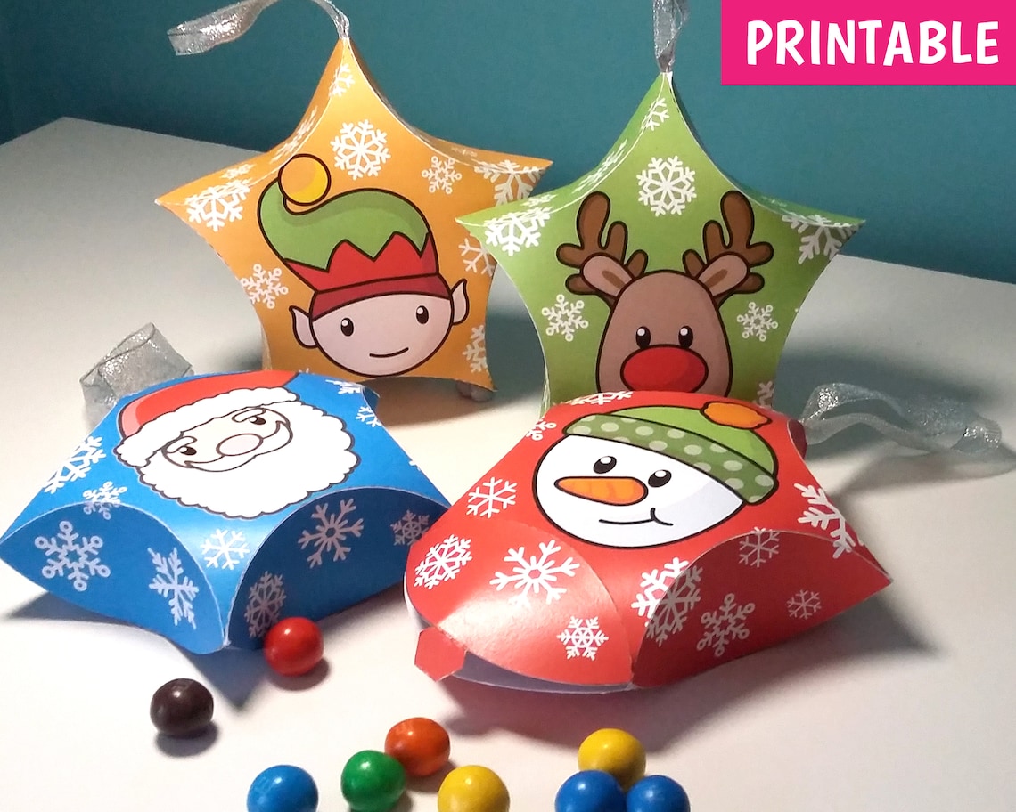 PRINTABLE Christmas Star Gift Boxes Star-shaped Pillow Boxes - Etsy