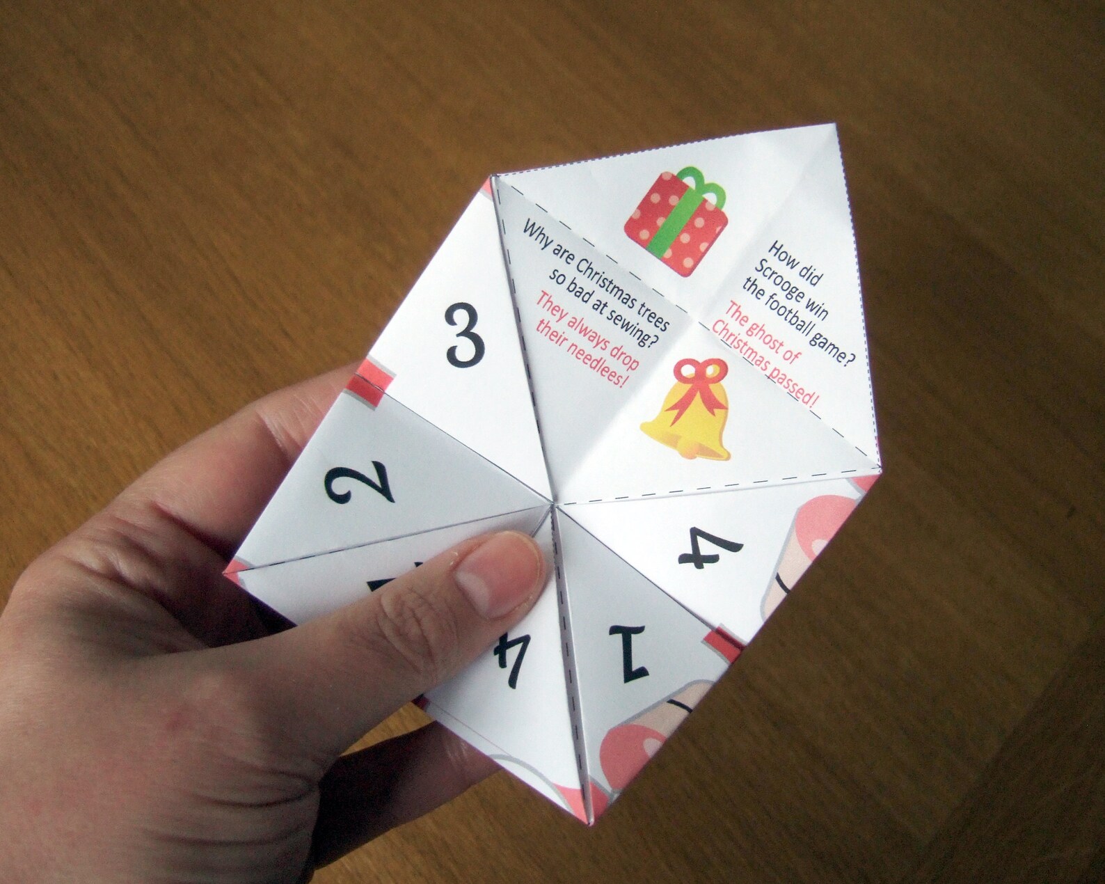 DIGITAL Christmas Joke Teller fortune Teller Cootie | Etsy