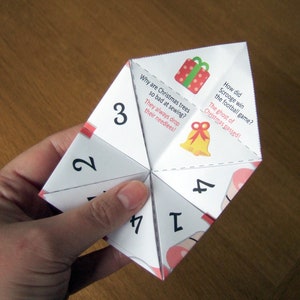 DIGITAL - Christmas Joke Teller (fortune Teller, Cootie Catcher) SANTA ...